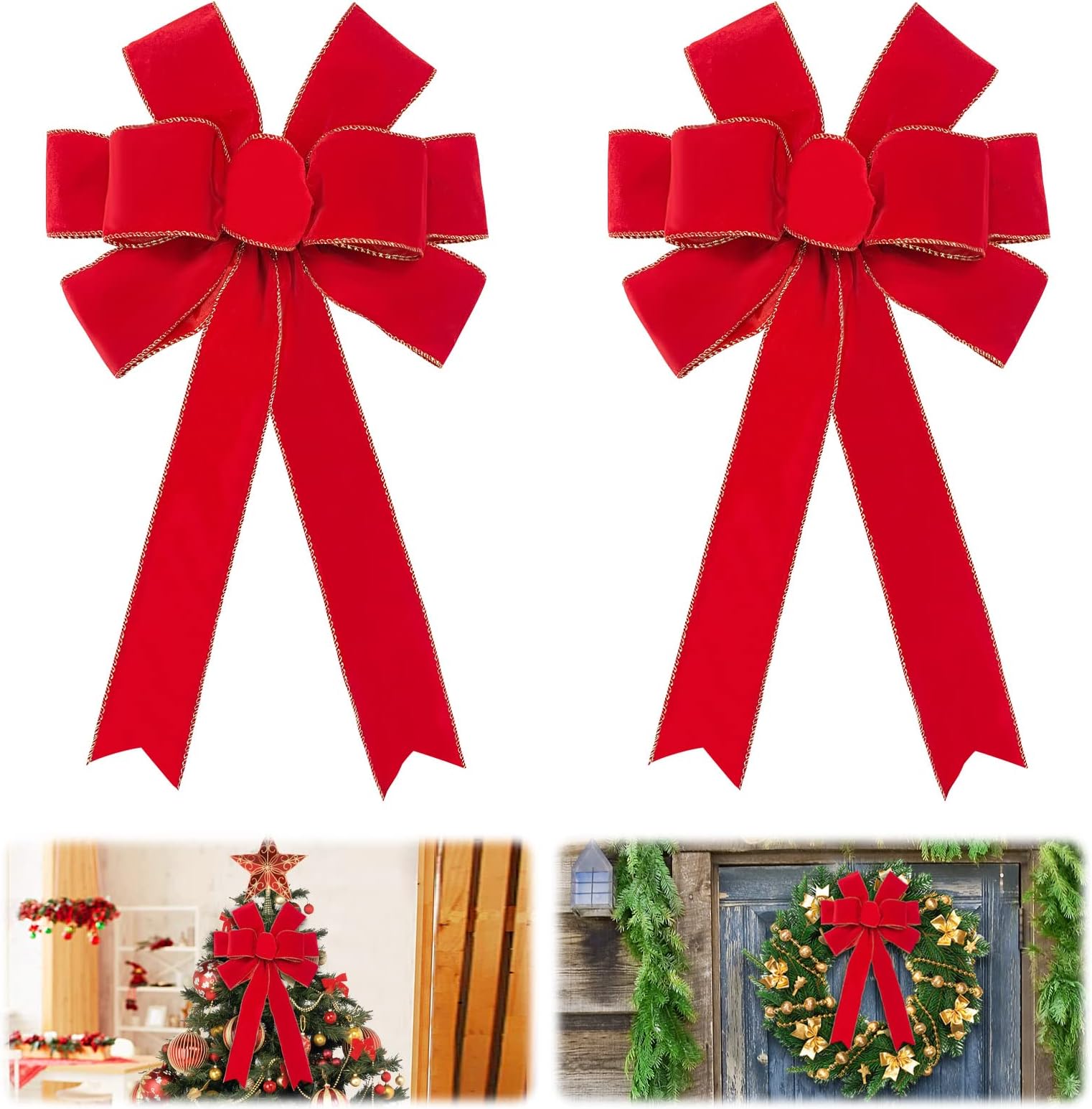 Amazon.com: Rocky Mountain Goods Red Christmas Bow Extra Large 35” by ...