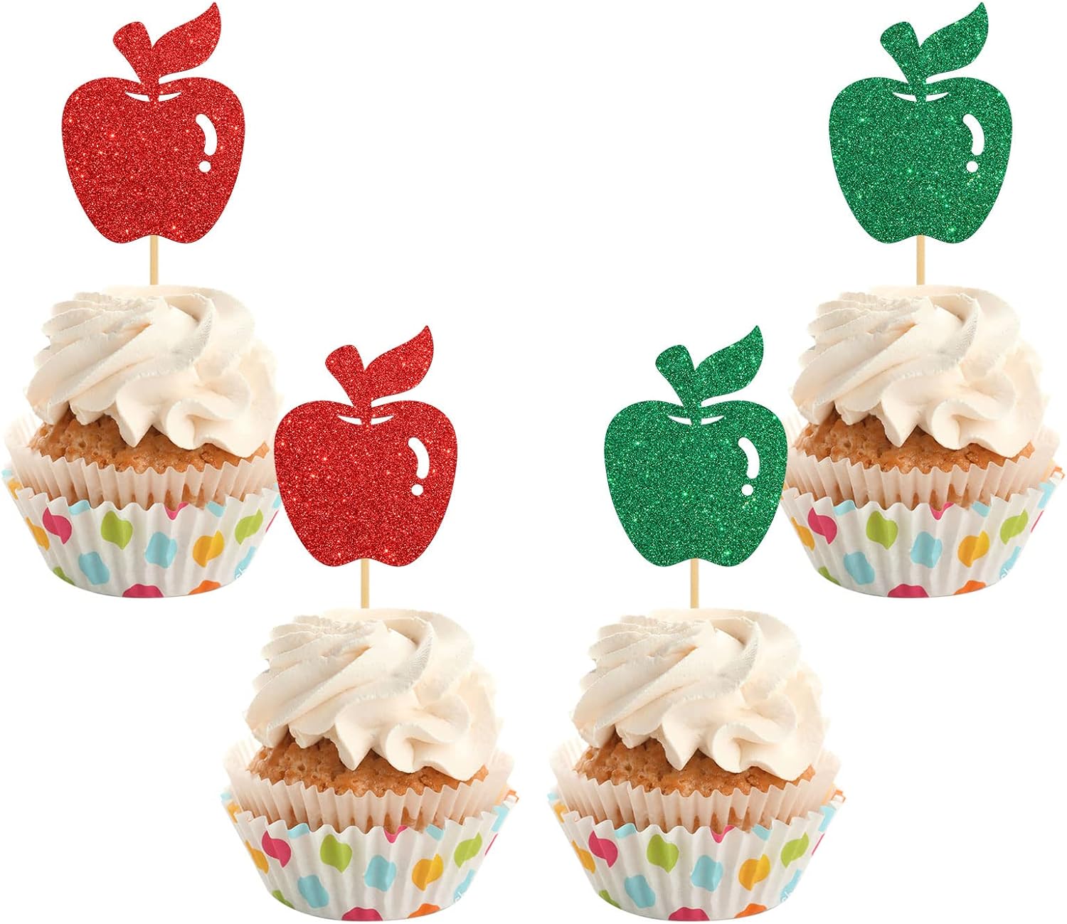 Amazon.com: INNORU Apple Cupcake Toppers, Fruit Apple Cake Toppers ...