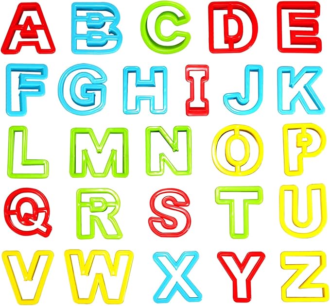 Amazon.com: RIMOBUL Alphabet Dough Cutter Kit with 26 Capital Letters ...