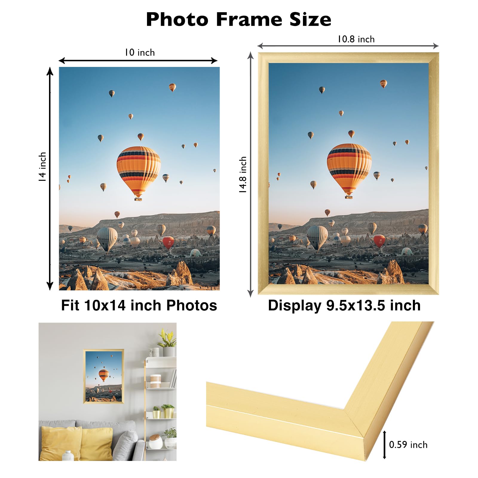 Snapklik.com : JCJMY 10x14 Inch Picture Frame, Horizontal And Vertical ...