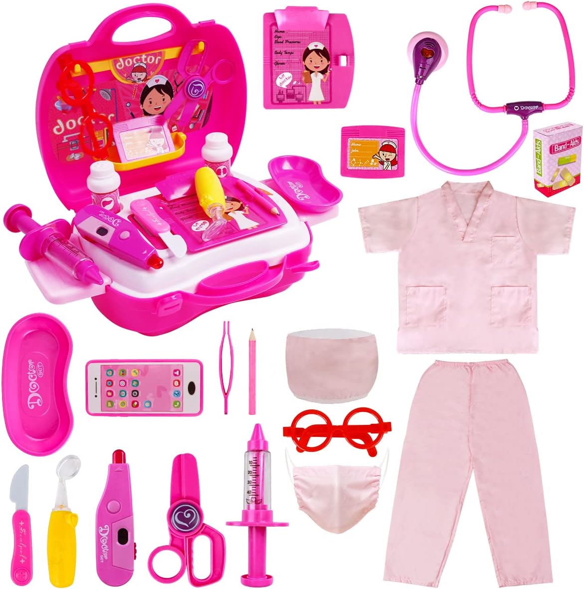 Amazon.com: Meland Toy Doctor Kit for Girls - Pretend Play Doctor Set ...