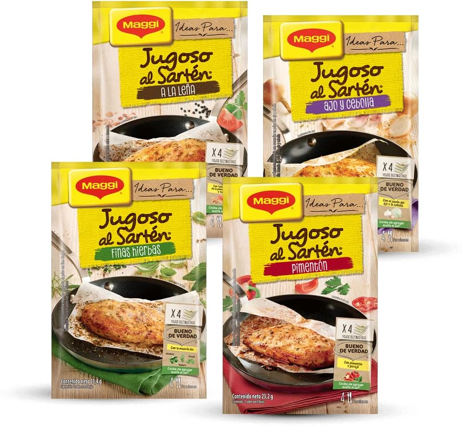 Hoja Sazonadora Maggi Jugoso al Sartén, combo de 4 sabores: Finas ...