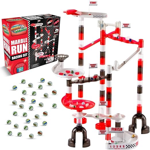 Marble Genius Marble Run Racing Set: 125-Piece Marble Run Racing Set ...