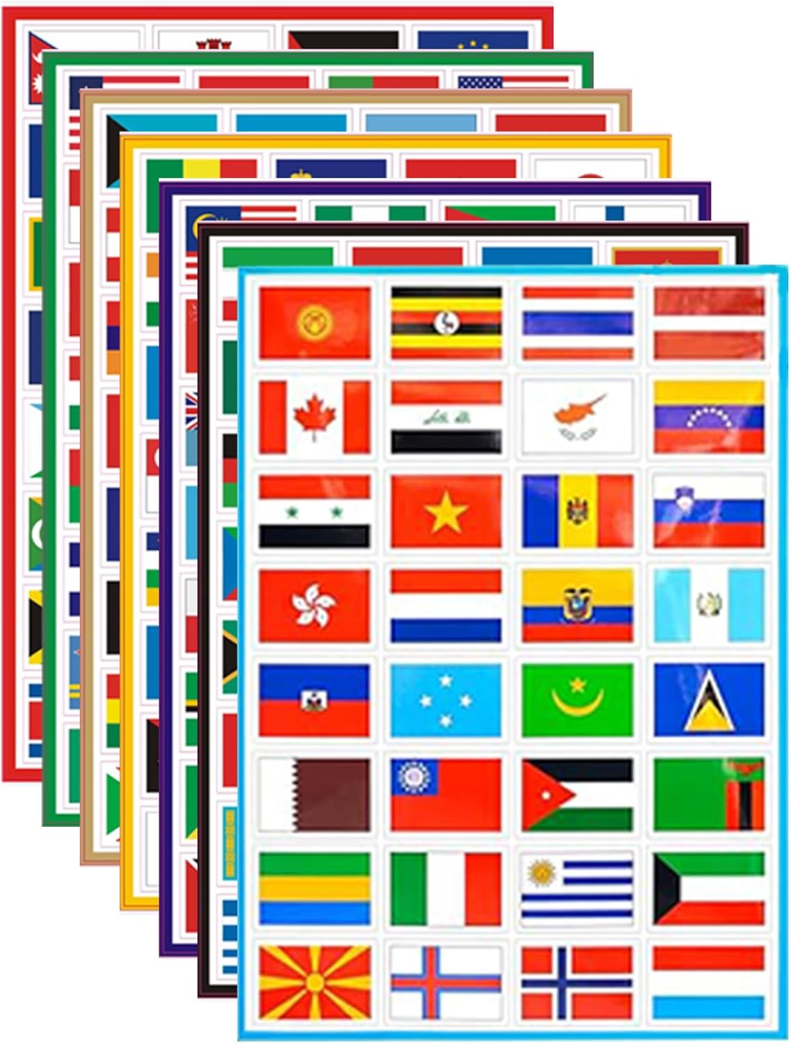 Country Stickers, 196PCS Waterproof World Flag Stickers, Self-Adhesive ...