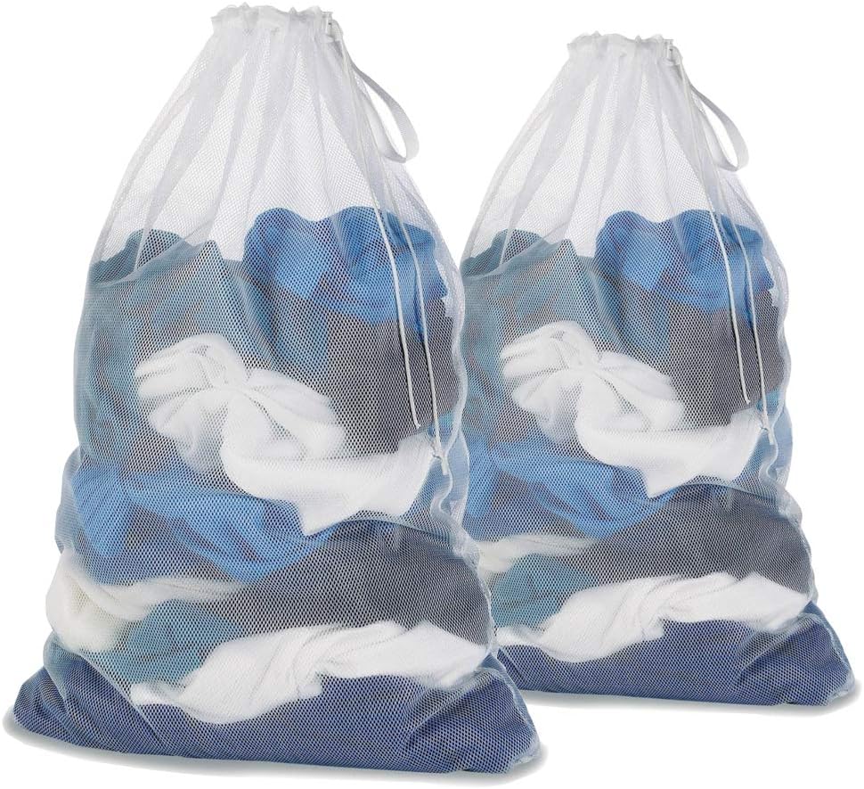 Amazon.com: Premium Fine Mesh Laundry Bag - Sturdy White Mesh Material ...