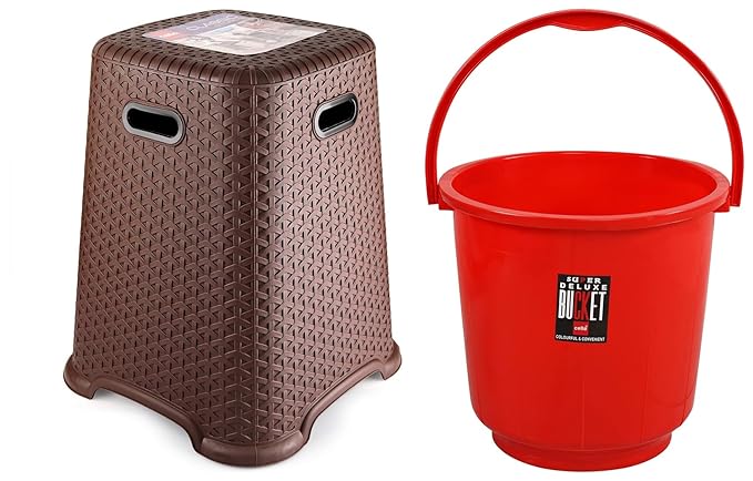 Cello Classic Perfect Posture Plastic Stool, Big, Brown & Cello Plastic ...