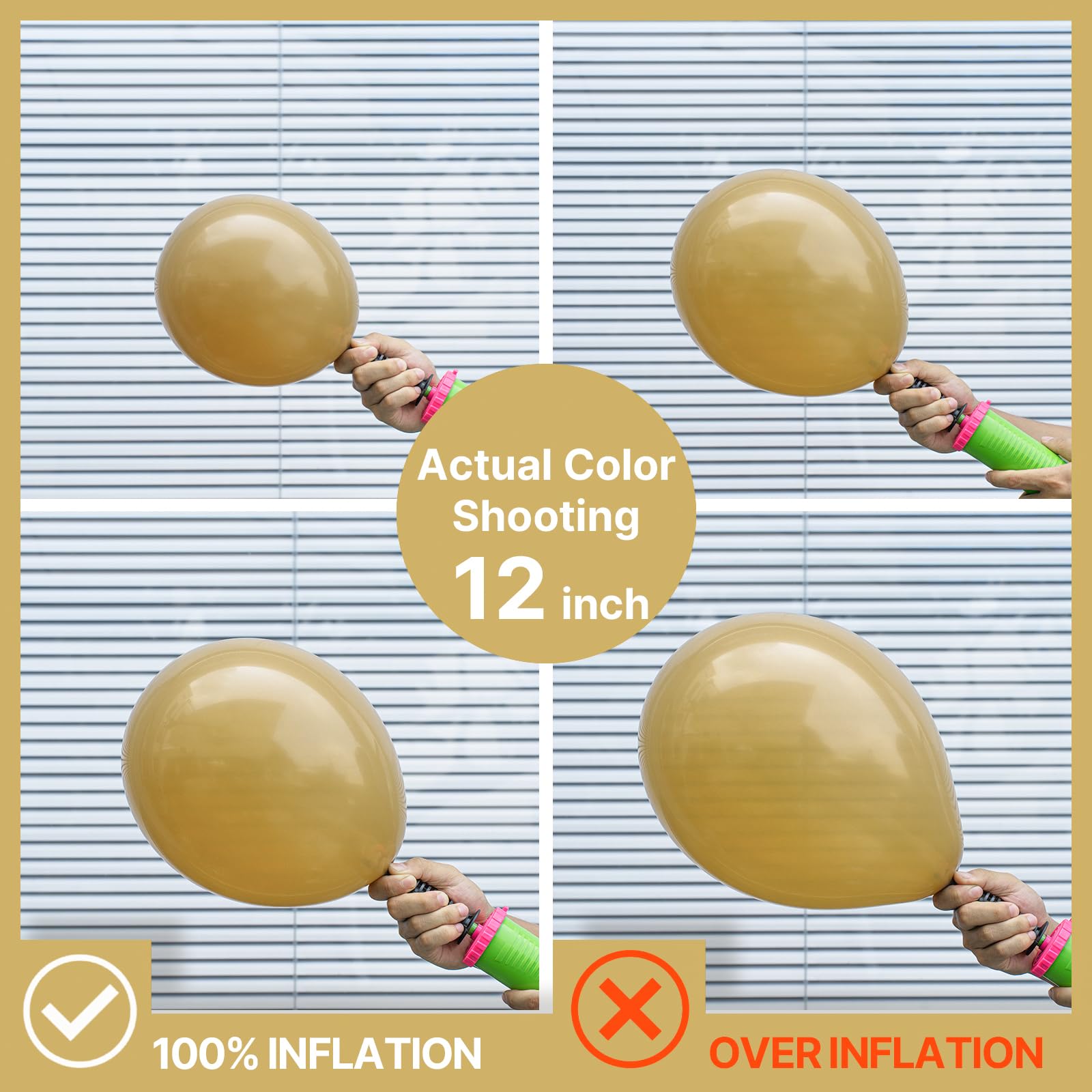 Snapklik.com : Tan Balloons 140pcs Different Sizes Of 18 12 10 5 Inch ...