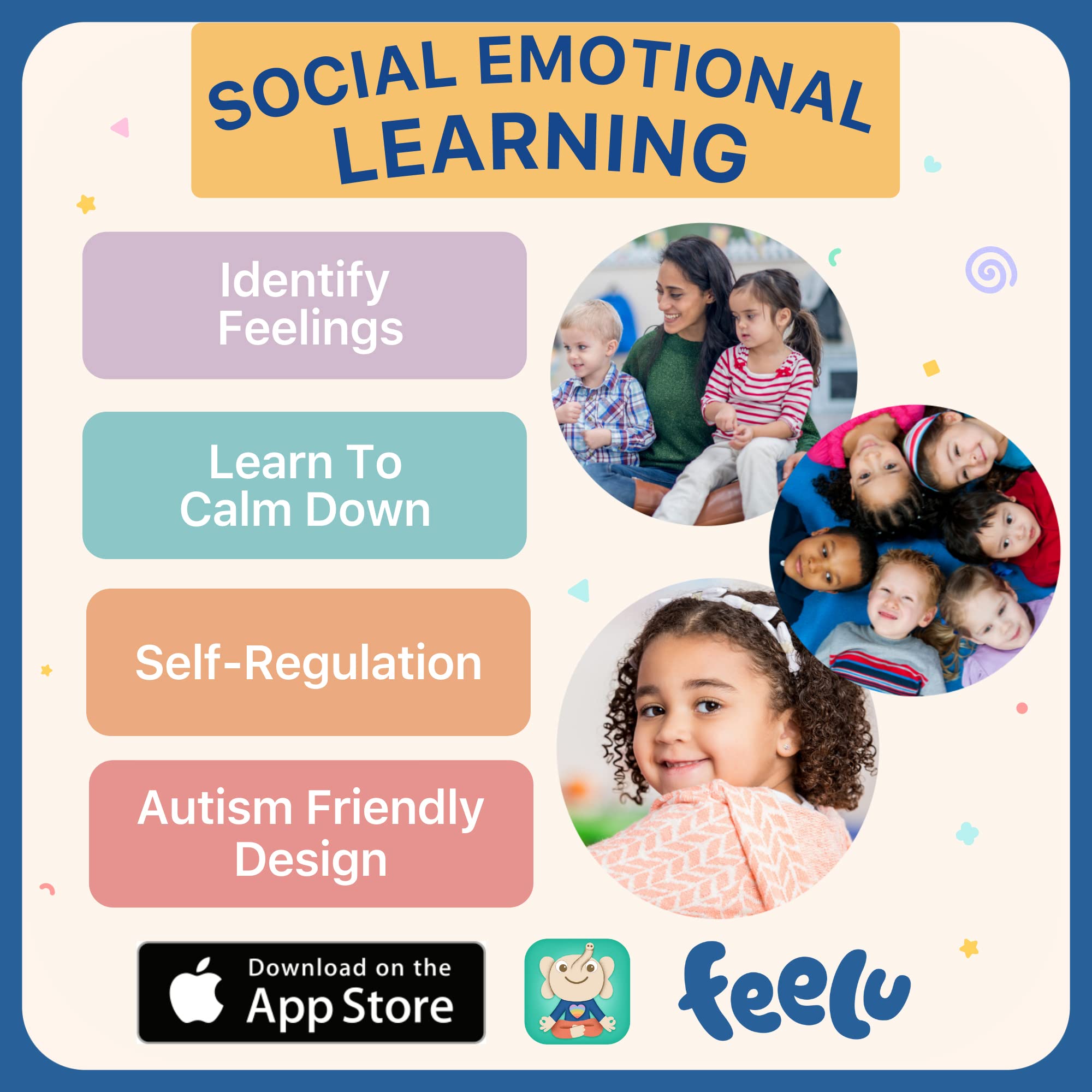 Buy Feelu Colour-coded Feelings Chart & Calming Poster For Kids ...