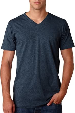 Bella Canvas Comfortable V-Neck Jersey T-Shirt, Medium, Heather Navy ...