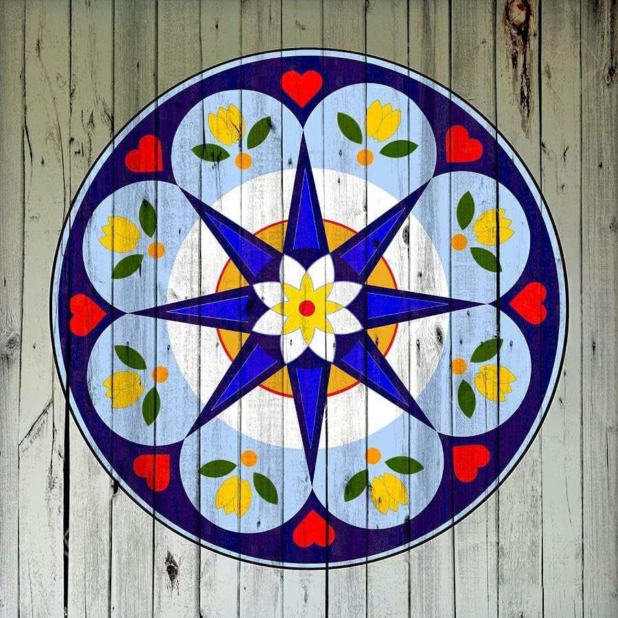 Amazon.com: Round Antique Tin Sign Barn Hex Star Hex Fun Novelty ...