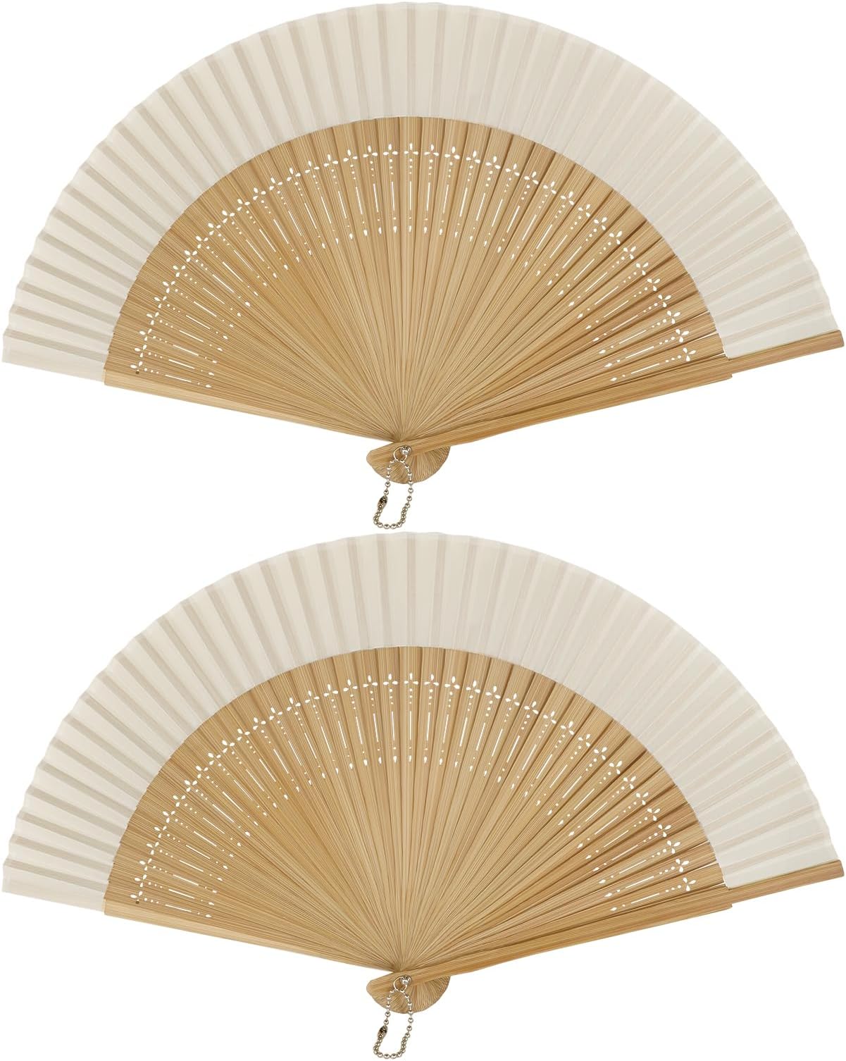Amazon.com: JYSILIYH 2Pcs White Folding Fans,Hand Fan for Women ...