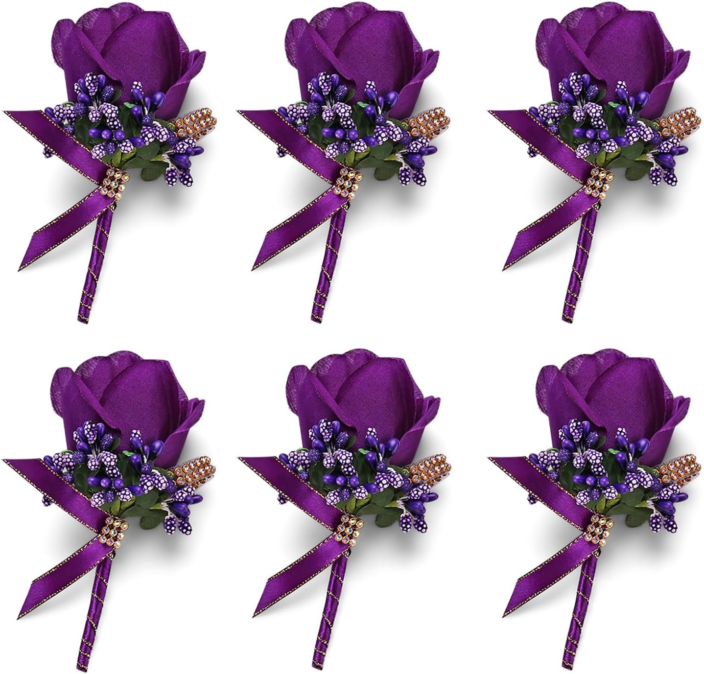 Amazon.com: Geosar 20 Pcs Wedding Boutonniere for Men Rose Boutonnieres ...
