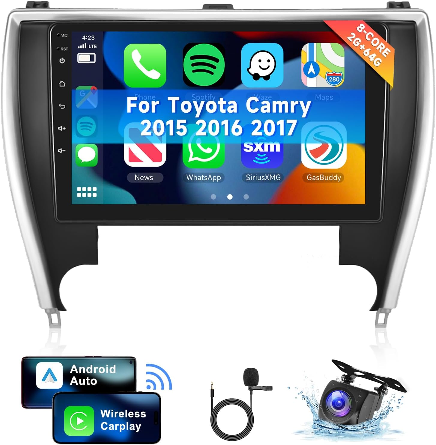 Amazon.com: [2+64GB] Android 13 Car Stereo for Toyota Camry 2015 2016 ...