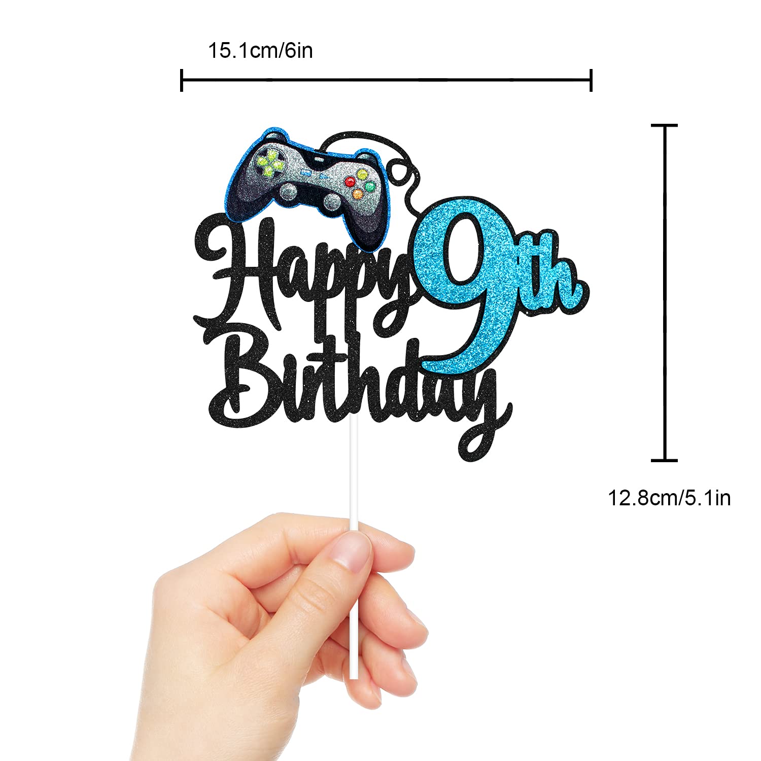 Snapklik.com : Video Game Happy 9th Birthday Cake Topper - Video Game ...
