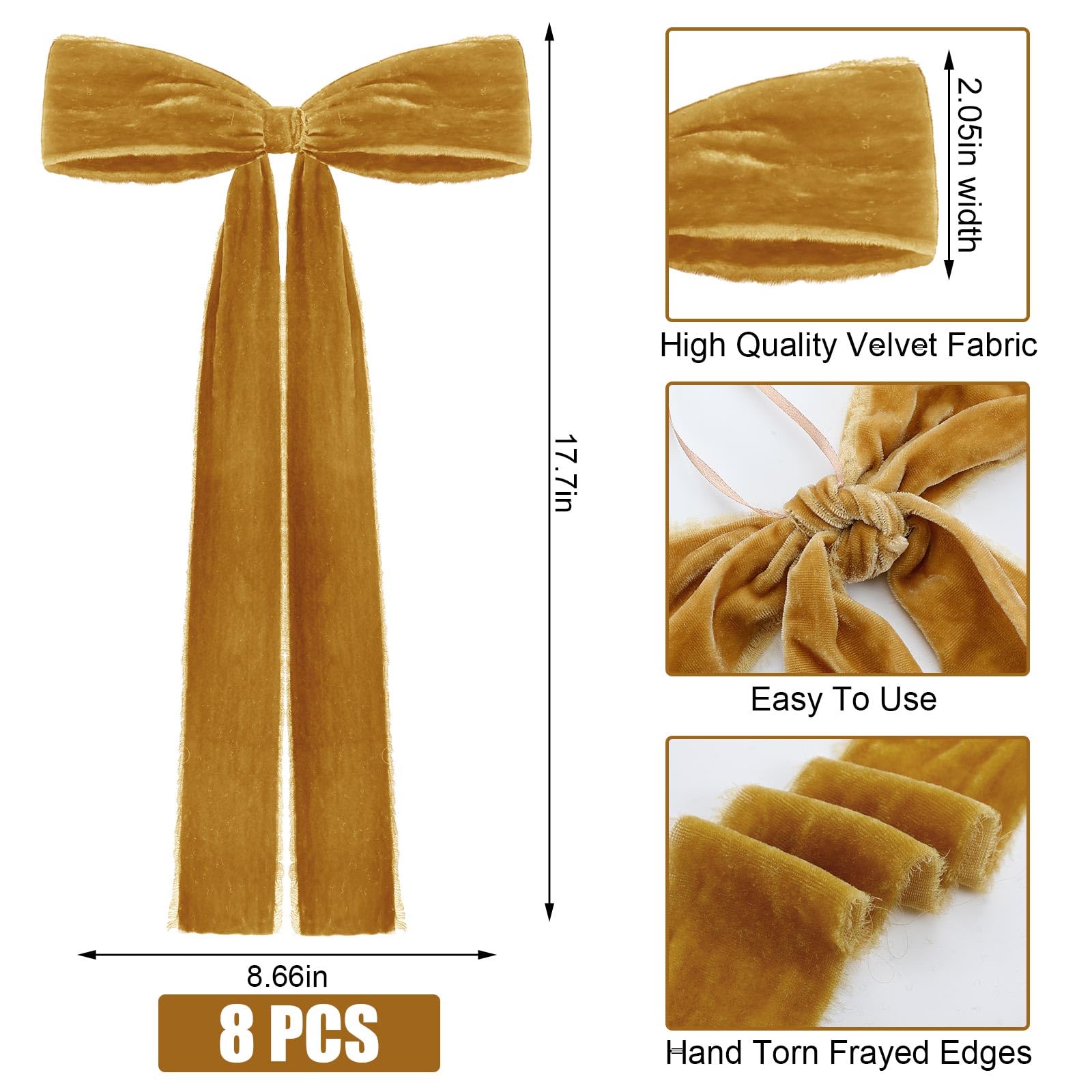Snapklik.com : Daifunli 8 Pcs Extra Large Christmas Velvet Bows, 17.7 X ...