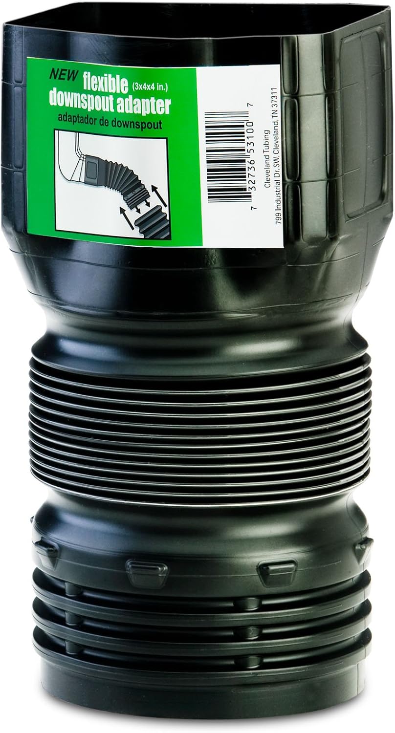Amazon.com: Flex Drain Downspout Adapter, 3 x 4 x 4-In. : Industrial ...