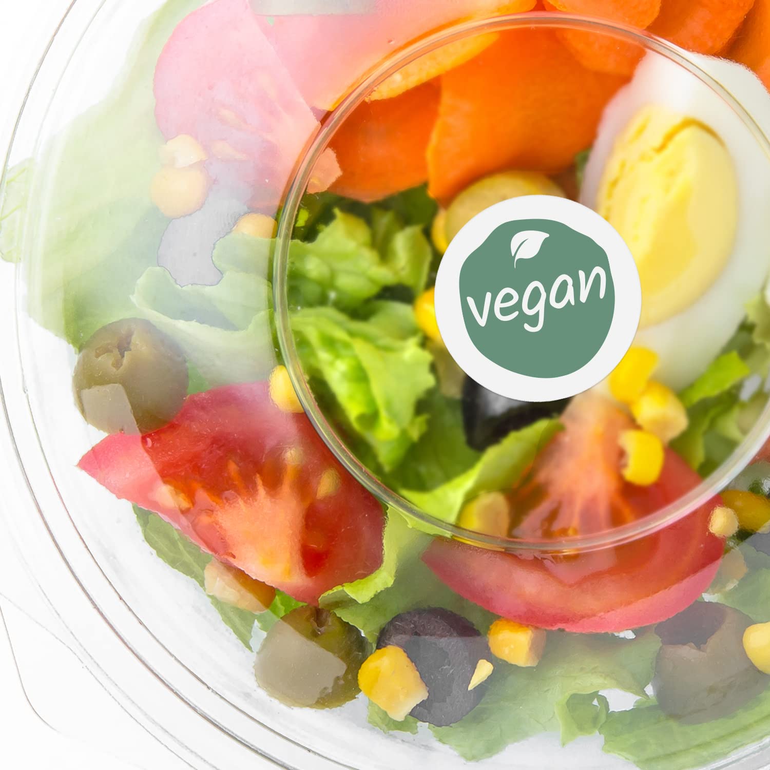 Snapklik.com : Sage Vegan Stickers / 500 White Gloss Circle Food Labels ...