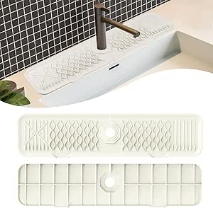 Amazon.com: Kitchen Silicone Sink Splash Guard With 5°,24 Inch Faucet ...