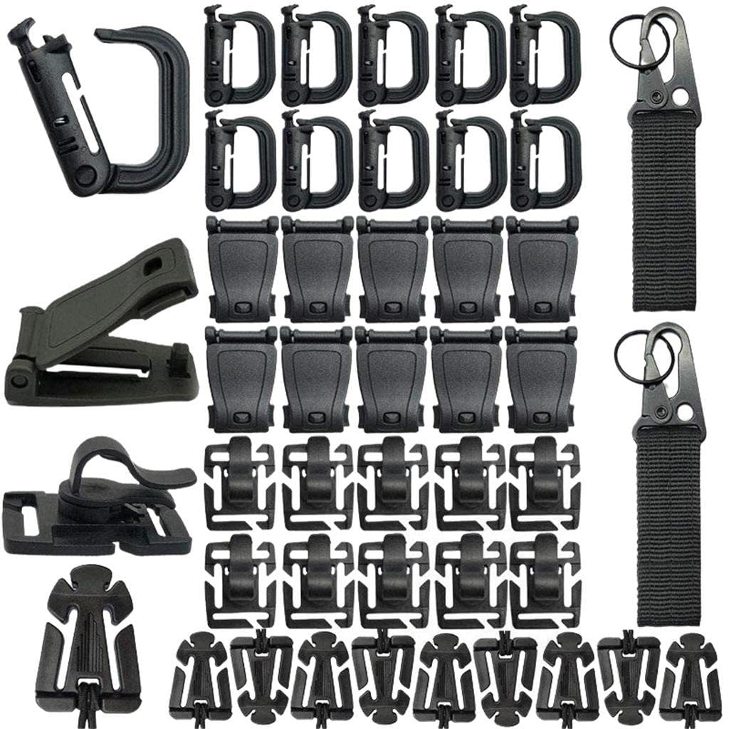 42x Tactical Clip Strap for Molle Bag Backpack Webbing Attachments D ...