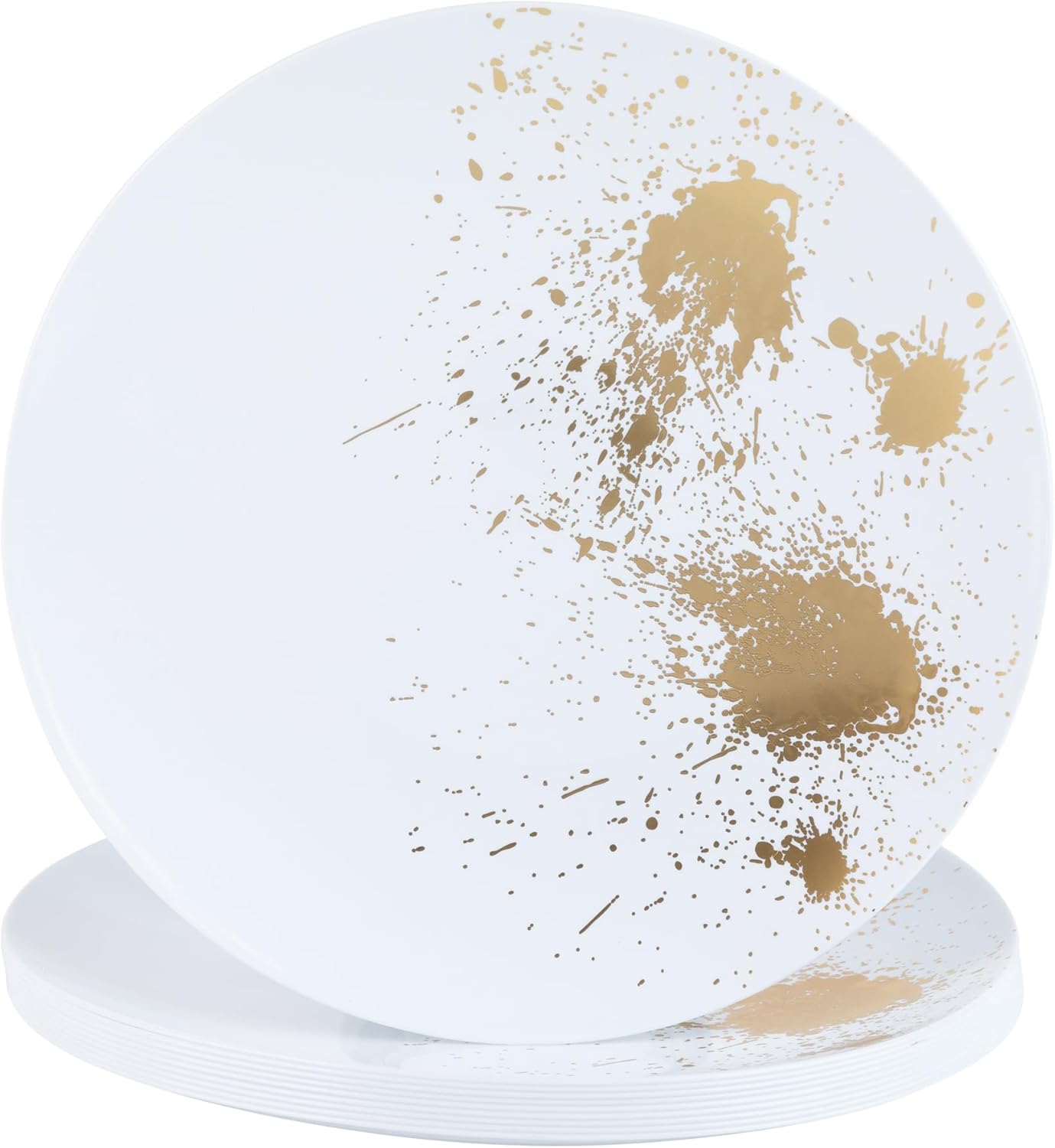 Amazon.com: Dining Collection Party Plastic Plates – White with Gold ...