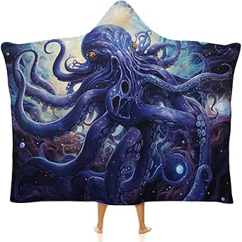 Amazon.com: HighonHi Octopus Tentacles Galaxy Blue Moon Rays Hooded ...