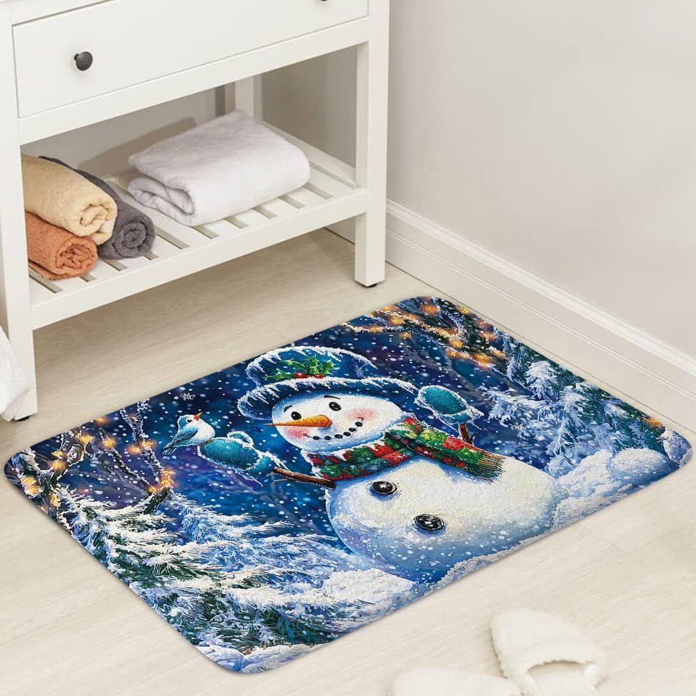 Amazon.com: JAWO Blue Snowman Winter Snowflake Christmas Decor Kitchen ...