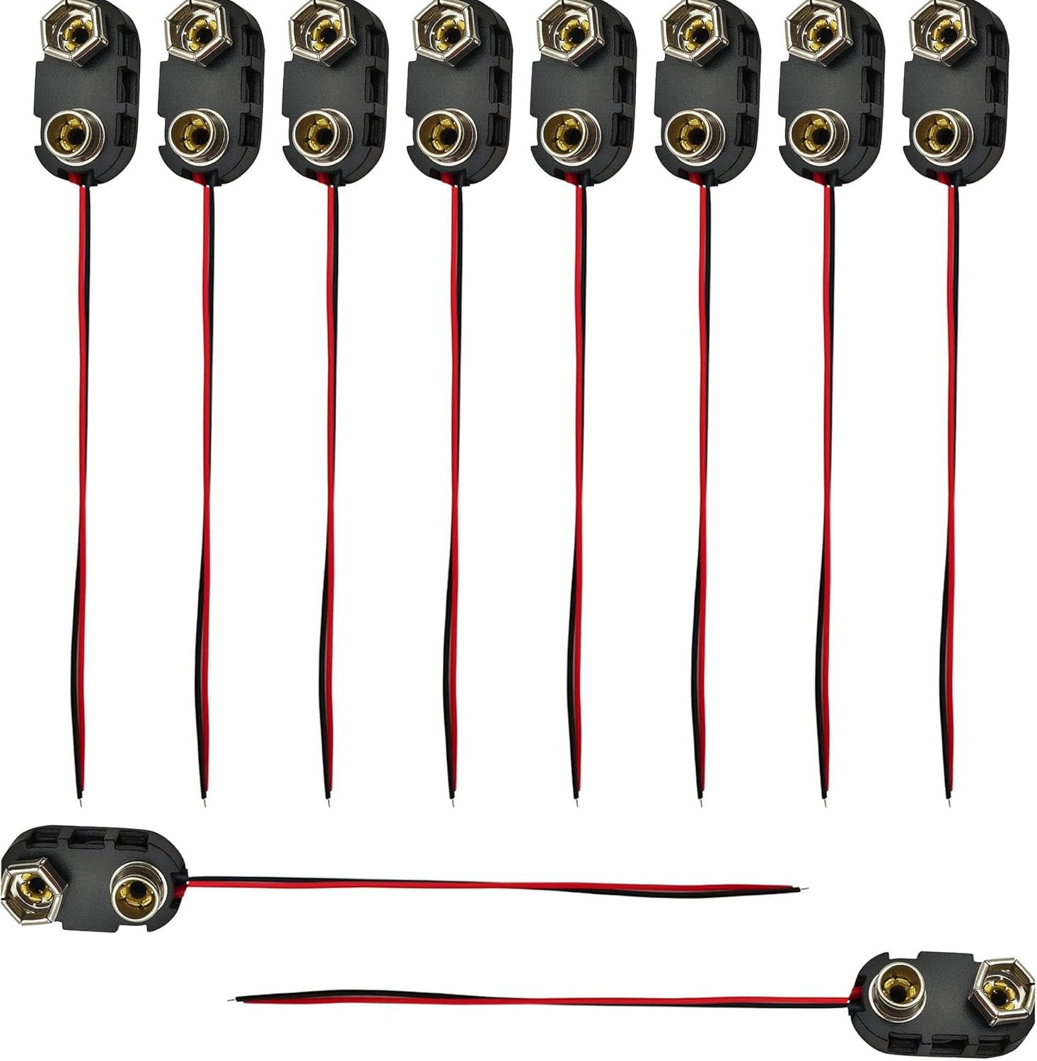 Amazon.com: AIMPGSTL 10PCS 9V Battery Connector 9 Volt Battery Snap ...