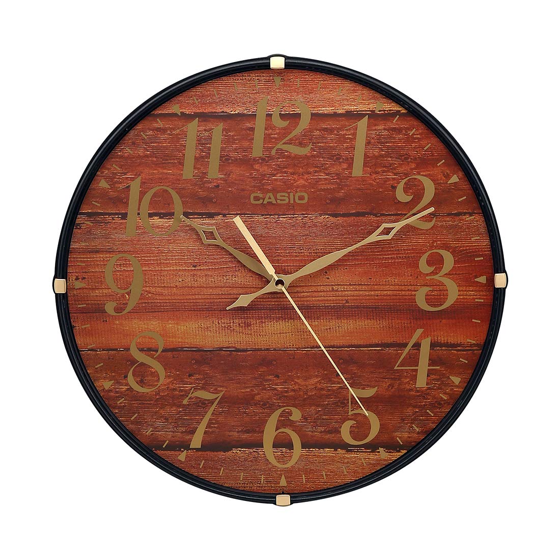 Buy Casio Round Resin Wall Clock (IQ-81-5BDF, Brown, 34.5 cm x 34.5 cm ...