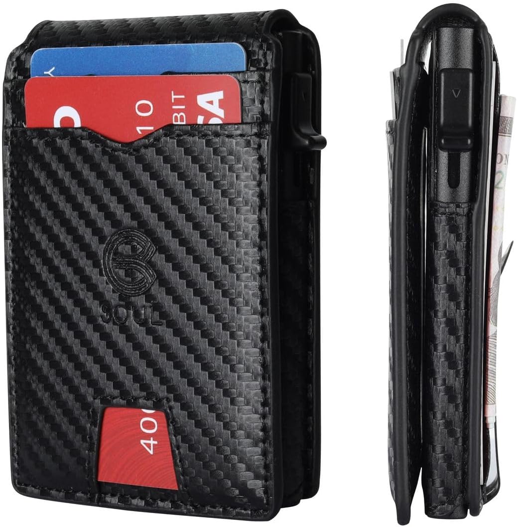 SOUL Wallet for Men, Slim Mens Wallet with Money Clip, Pop Up Card Case ...