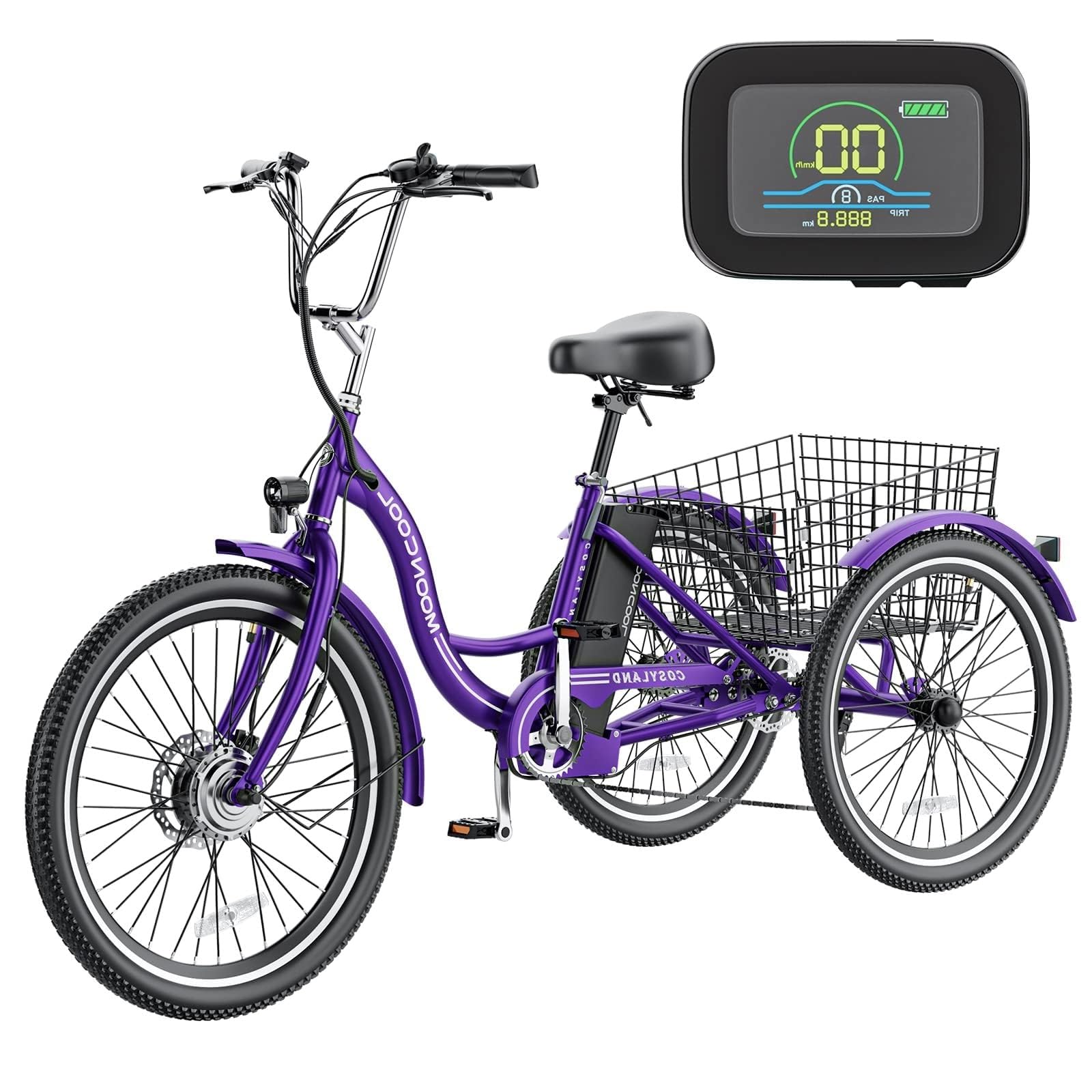 Amazon.com : MOONCOOL Electric Tricycle for Adults, 350W 36V Electric ...