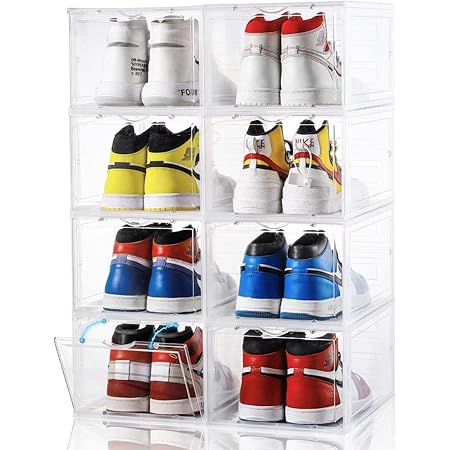 Amazon.com: Large Clear Shoe Boxes Organizer【Thicker Material】Stronger ...