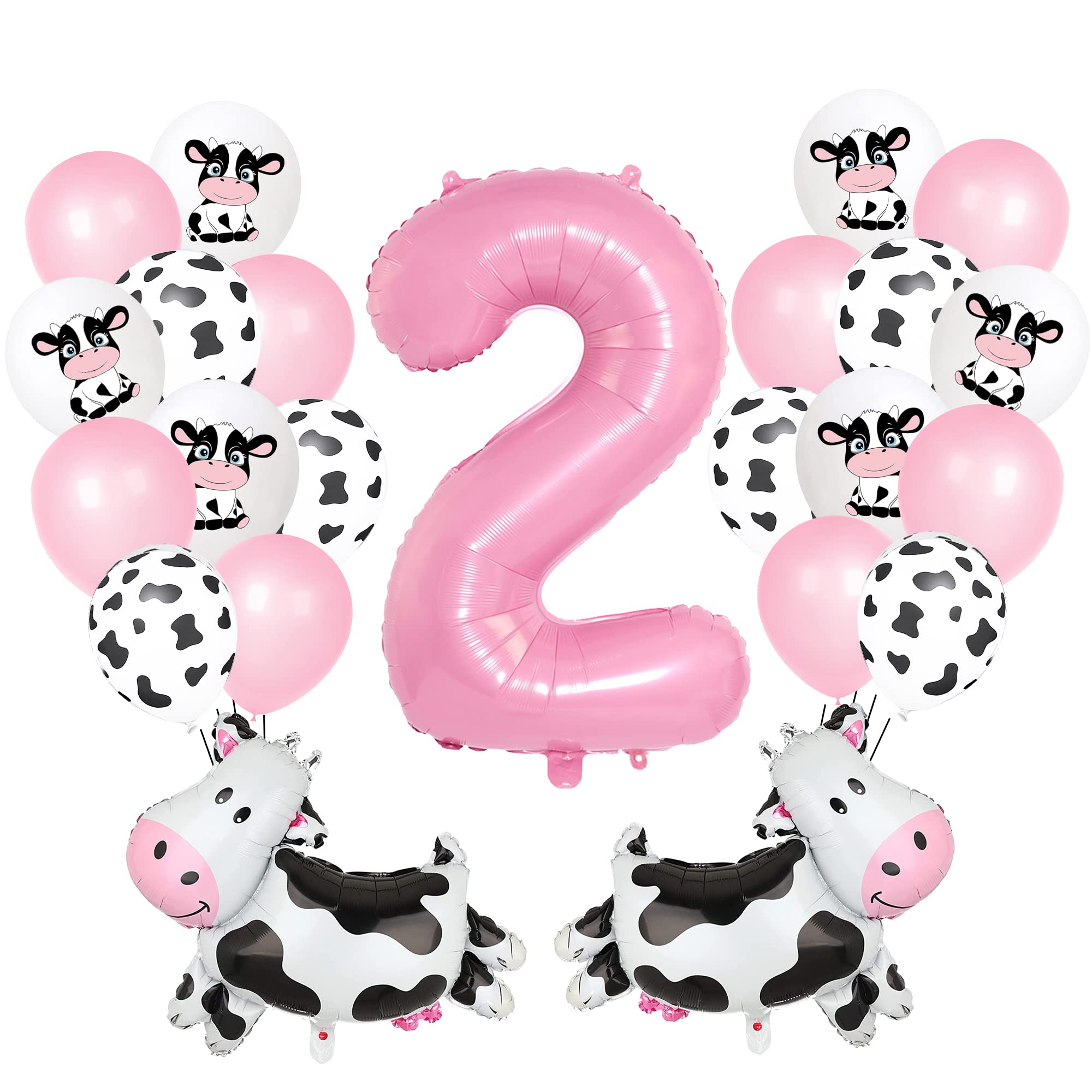 Buy Cow Balloons Holy Cow Im Two Birthday Decorations Girl Pink Cow ...