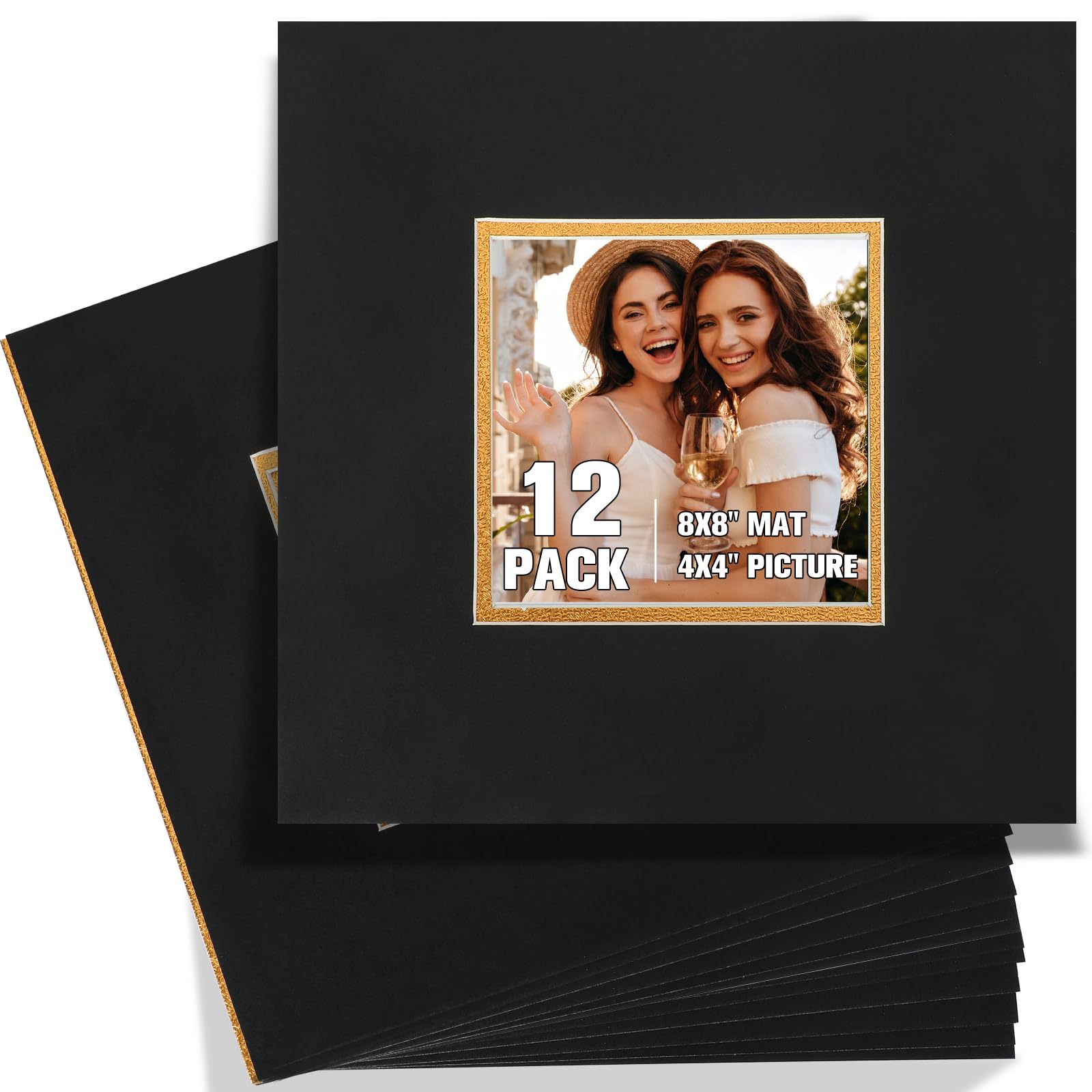 Amazon.com: 12 Pack Picture Matting 8x8 for 4x4 Photo Picture mats ...