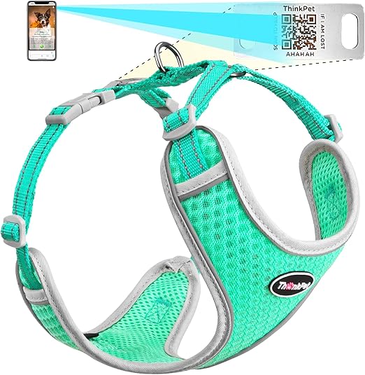 Amazon.com : ThinkPet Reflective Breathable Soft Air Mesh with QR Code ...