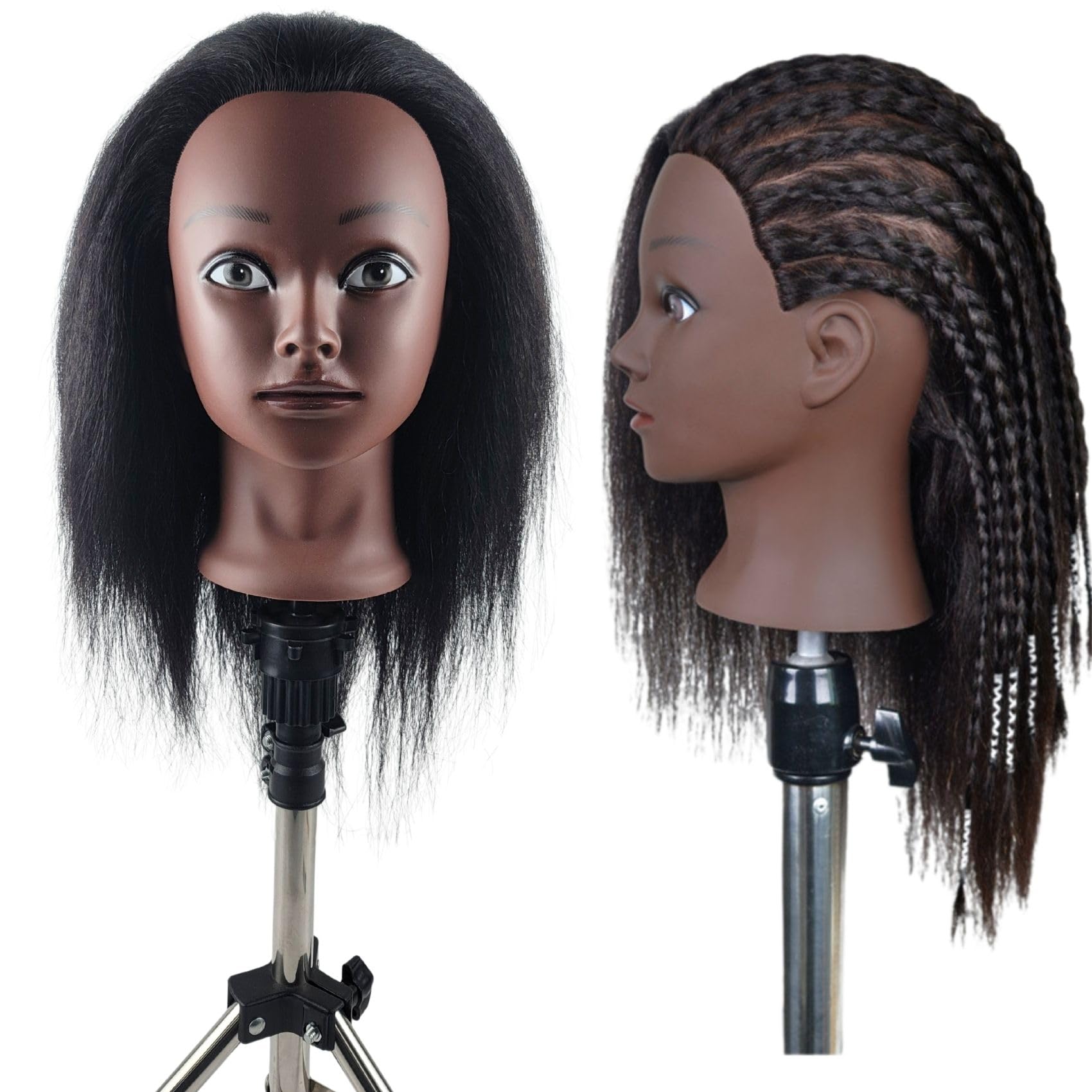 Snapklik.com : Practice Yaki Textured Hair Mannequin Head For Hairstyling