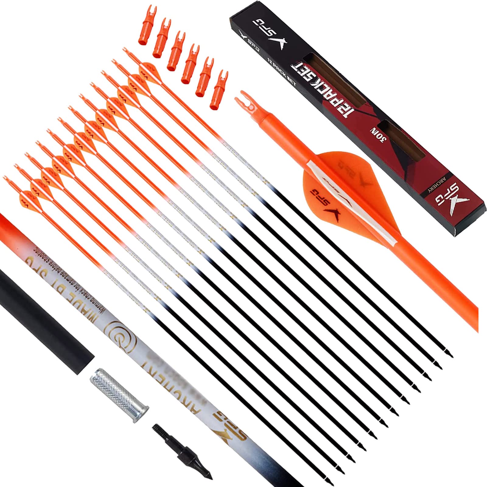 Amazon.com : SOPOGER 30 Inch Arrows for Compound Bows - Practice Arrows ...