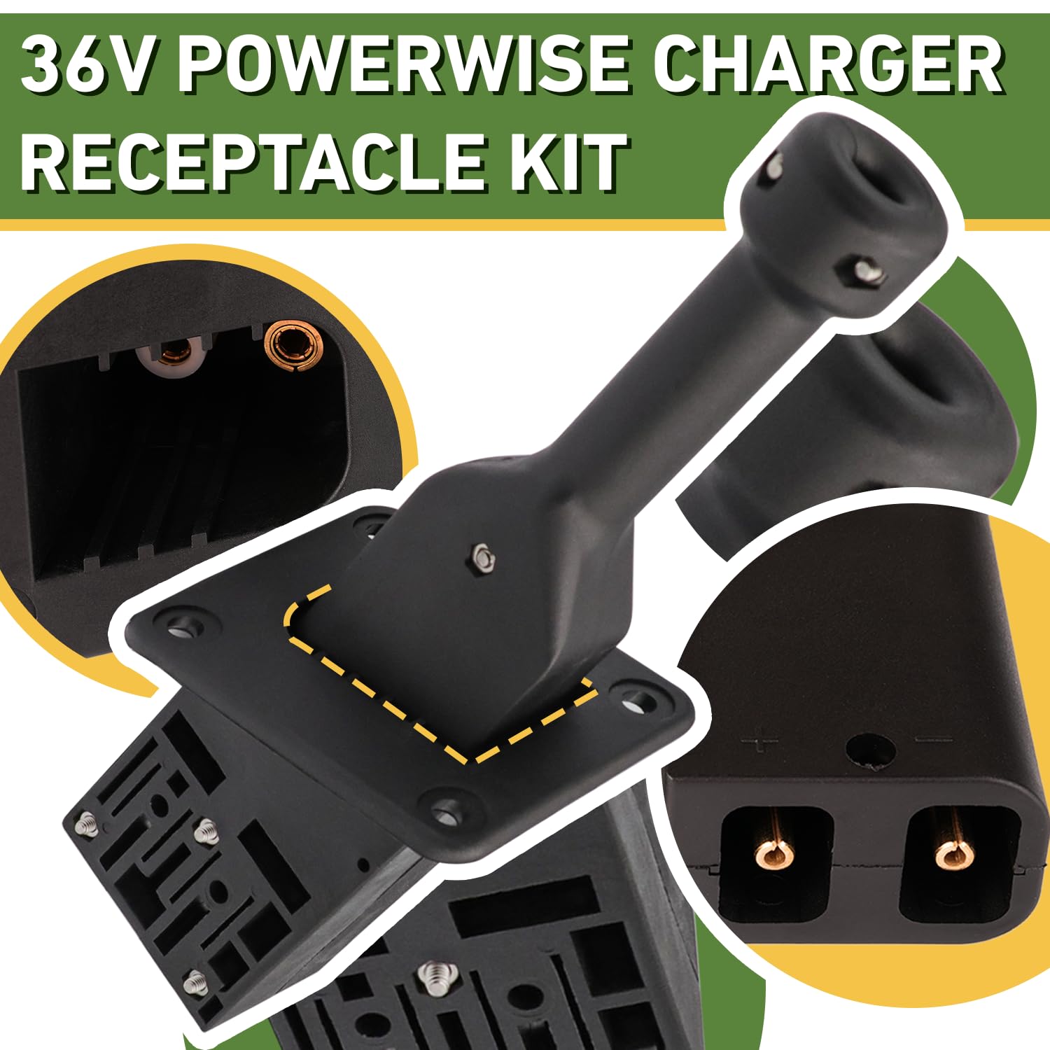 Snapklik.com : EZGO TXT 36V PowerWise Charger Receptacle And W/Handle Plug