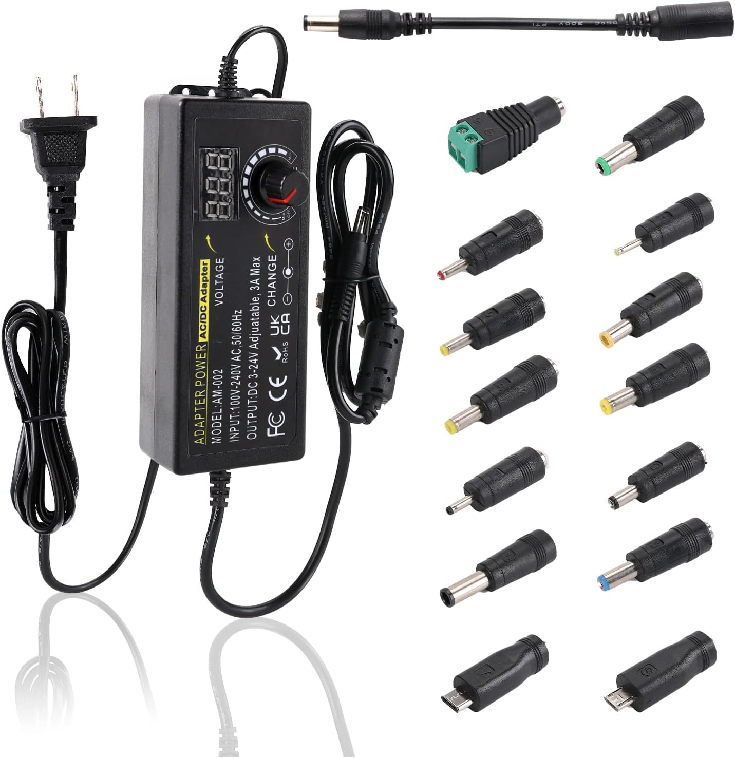 Amazon.com: Auplf AC DC Adapter 3A 3.5V-24V Universal Power Supply 3.5V ...