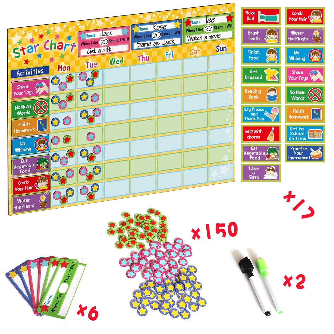 Buy WEY&FLY Behavior Reward Chart Star Chart My Responsibility Chart ...