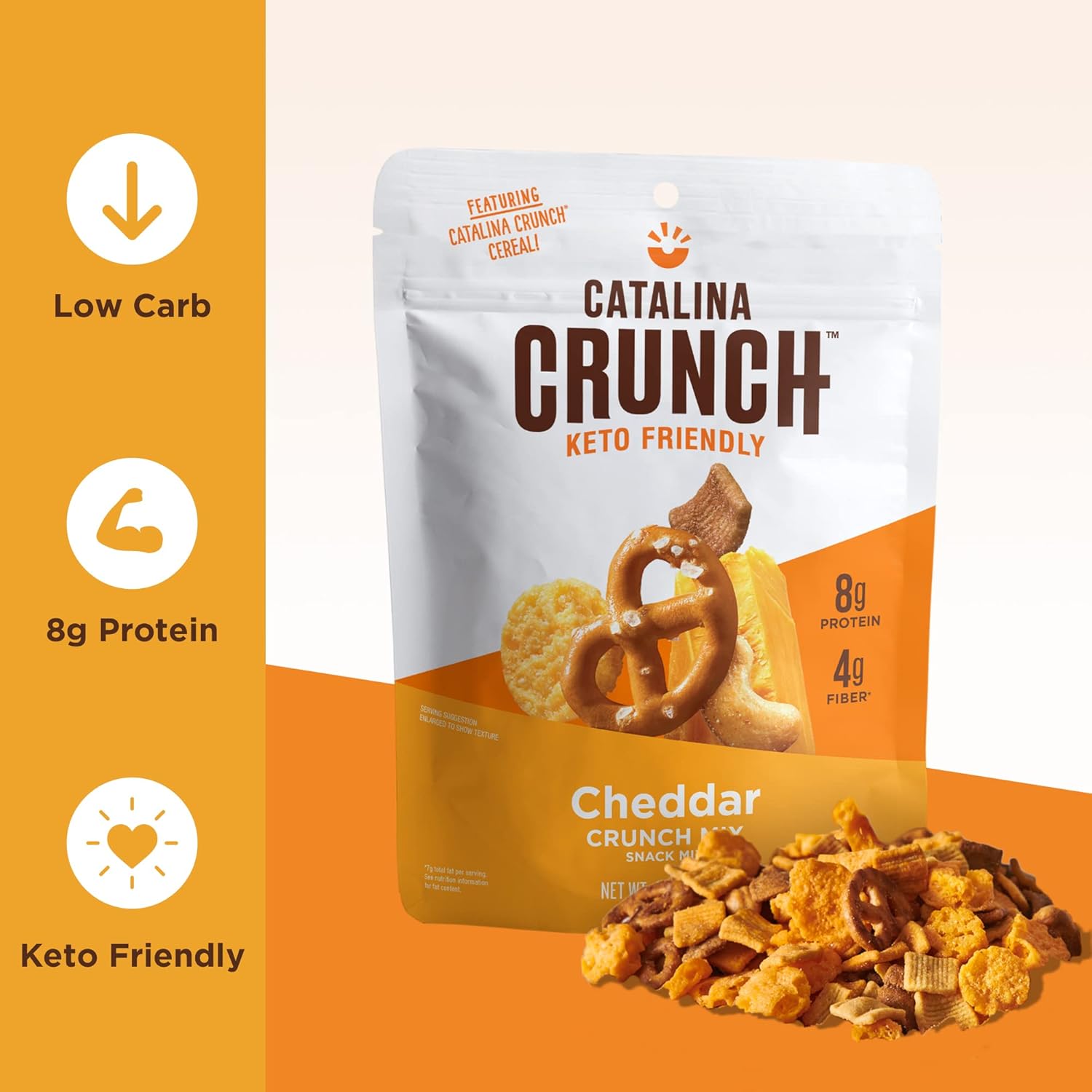 Buy Catalina Crunch Mix Cheddar Keto Snack Mix | Keto Friendly, Low ...