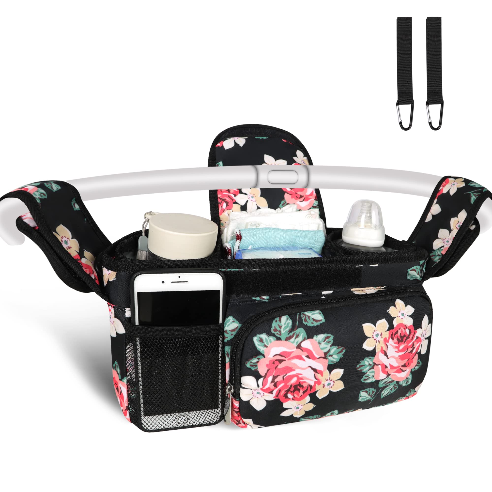 Amazon.com: Universal Stroller Organizer with Insulated Cup Holders ...