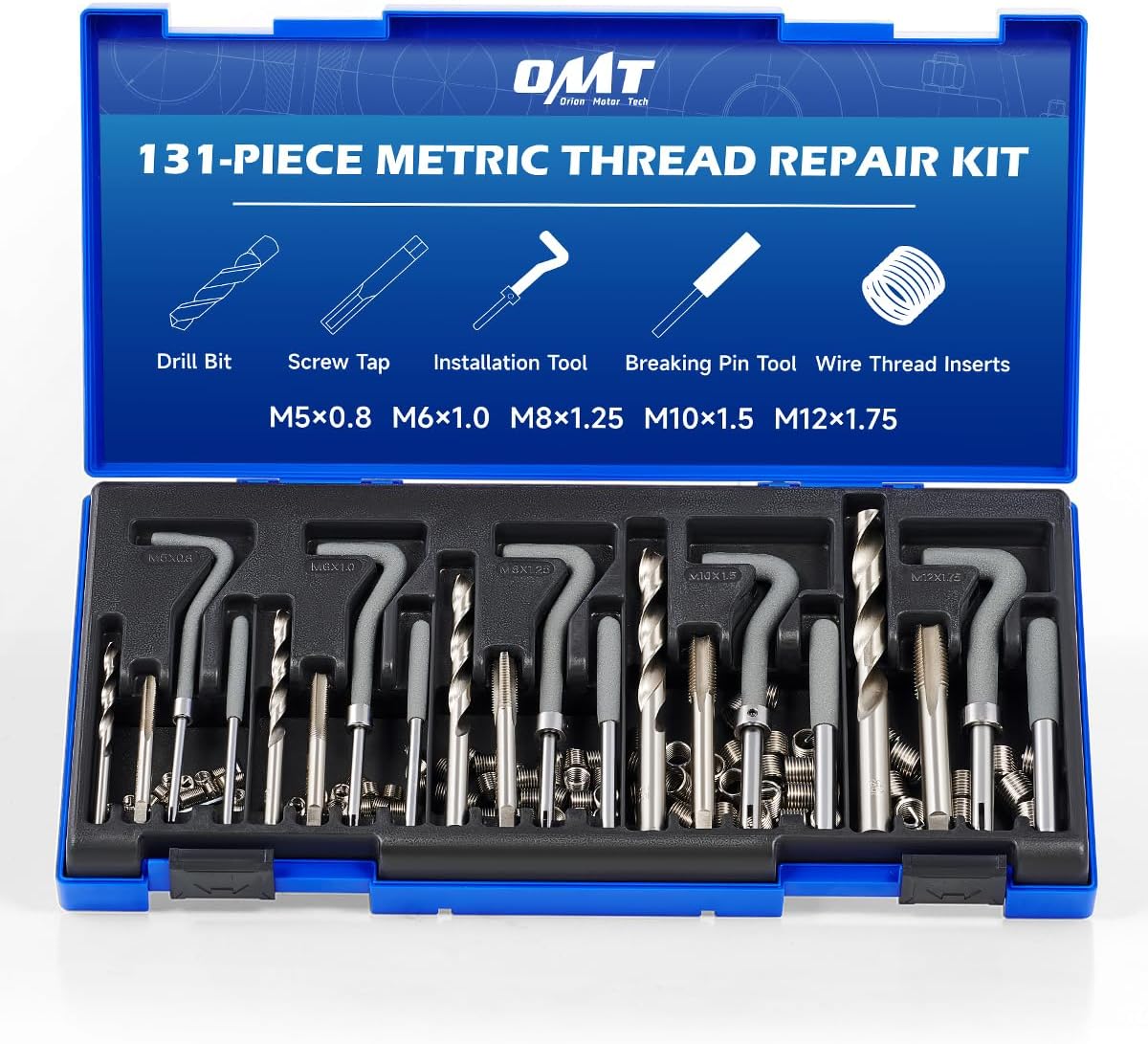 Amazon.fr : Orion Motor Tech Kit de Réparation de Filetage 131 Pièces ...