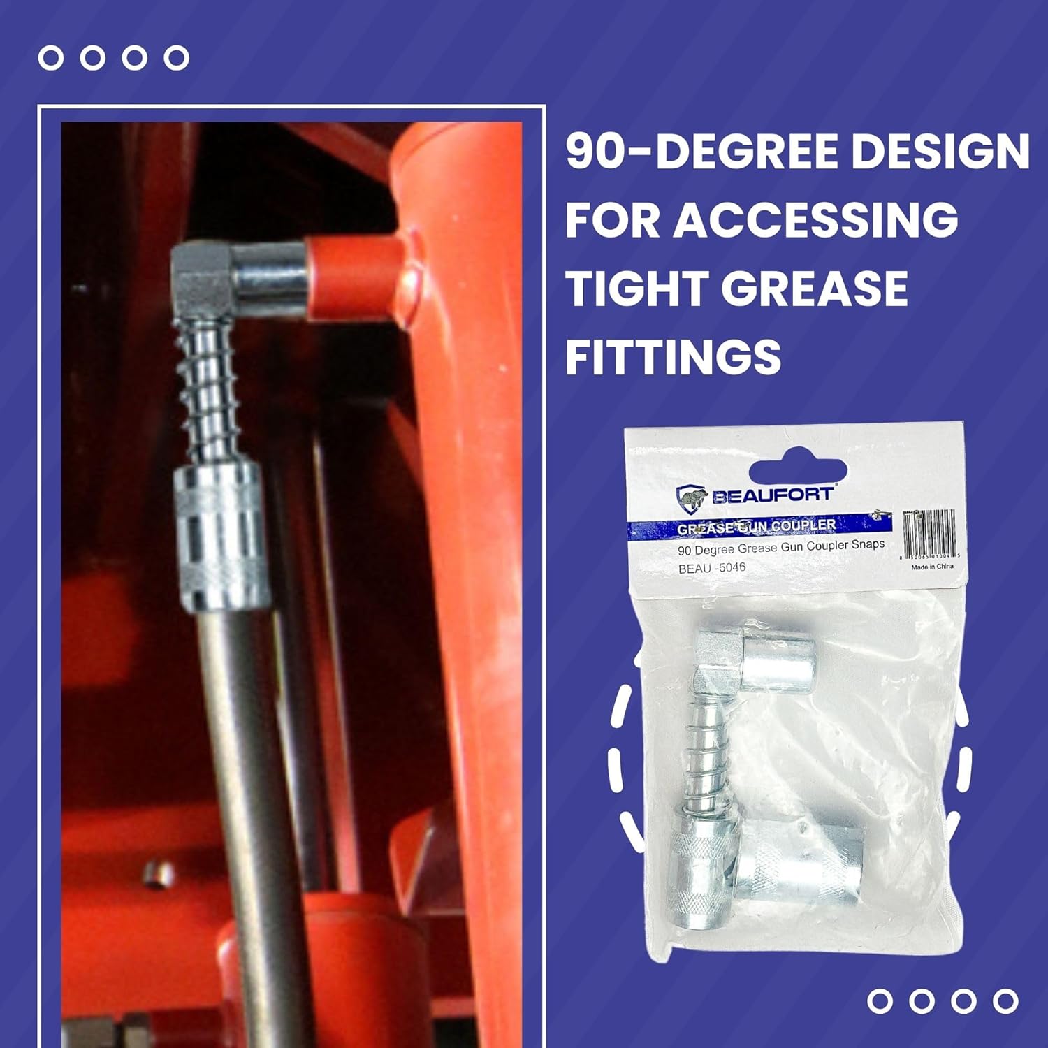 Lock N Lube Grease Gun Coupler 49-16-2648 90 Degree Grease Coupler With ...
