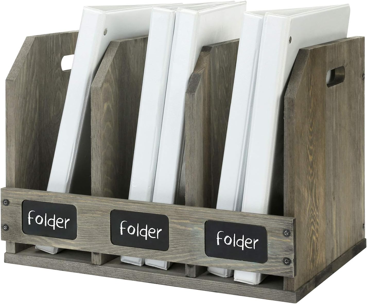 Amazon.com : GJMZZG Rustic Magazine File Holders, Wood Vertical ...