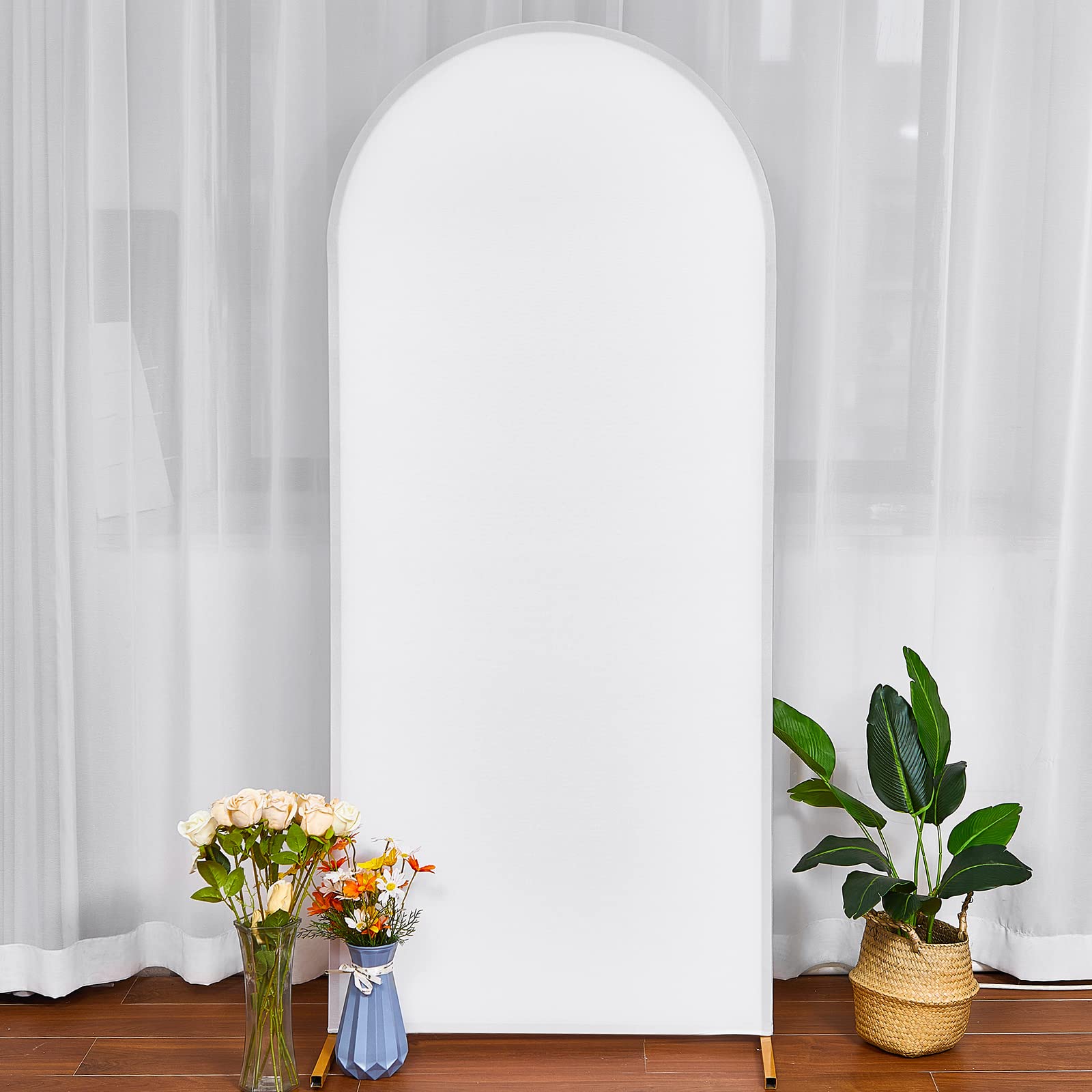 Irenare Arch Backdrop Cover Spandex Fit Round Top Backdrop Arch Stand ...