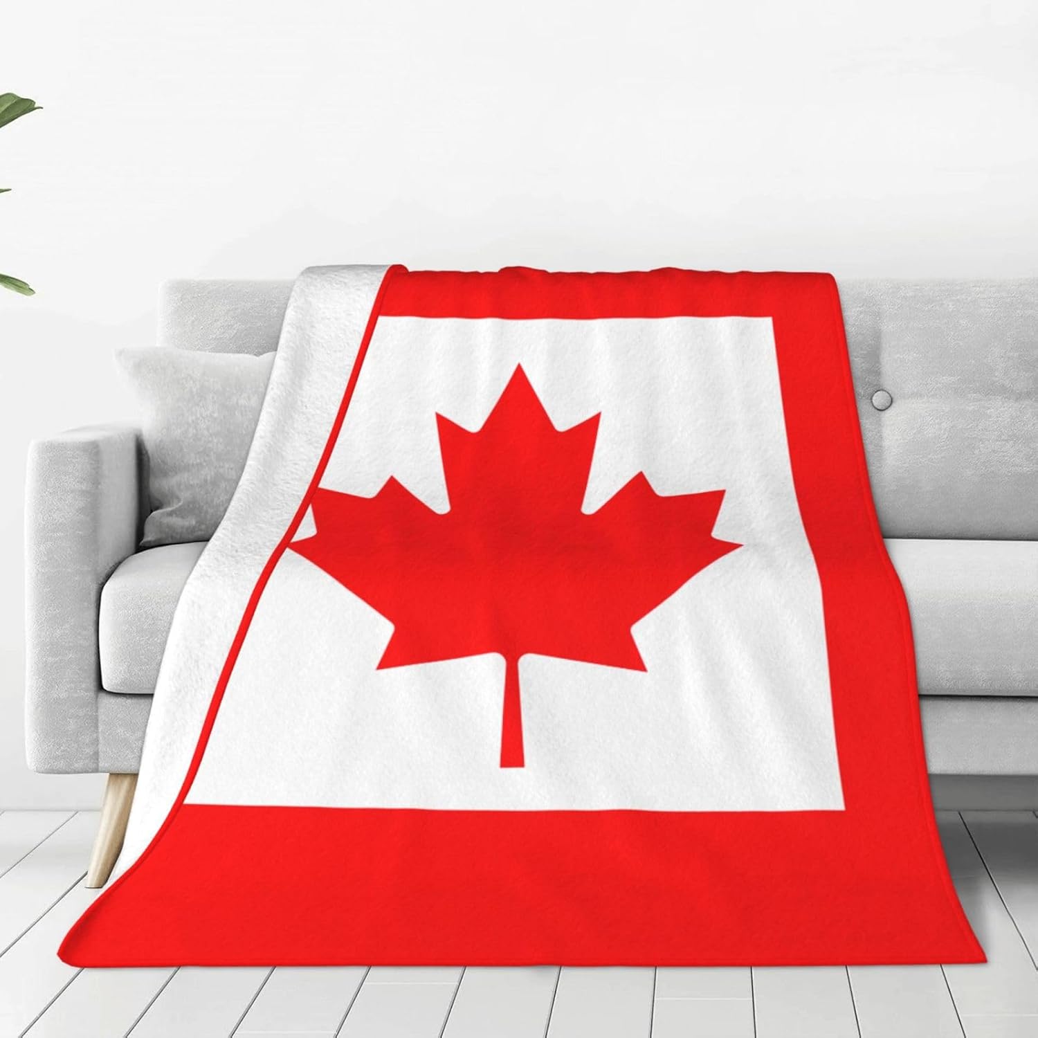Amazon.com: Canadian Flag Print Soft Warm Blankets Fleece Throw ...