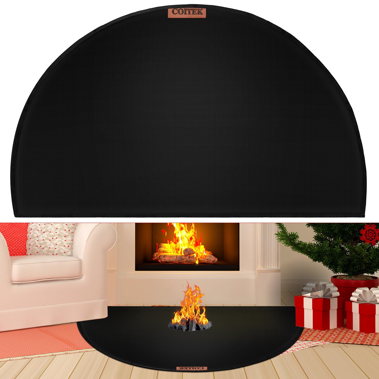 Amazon.com: Extra Thick Fireproof Fireplace Mat 6-Layer 5mm Thickened ...
