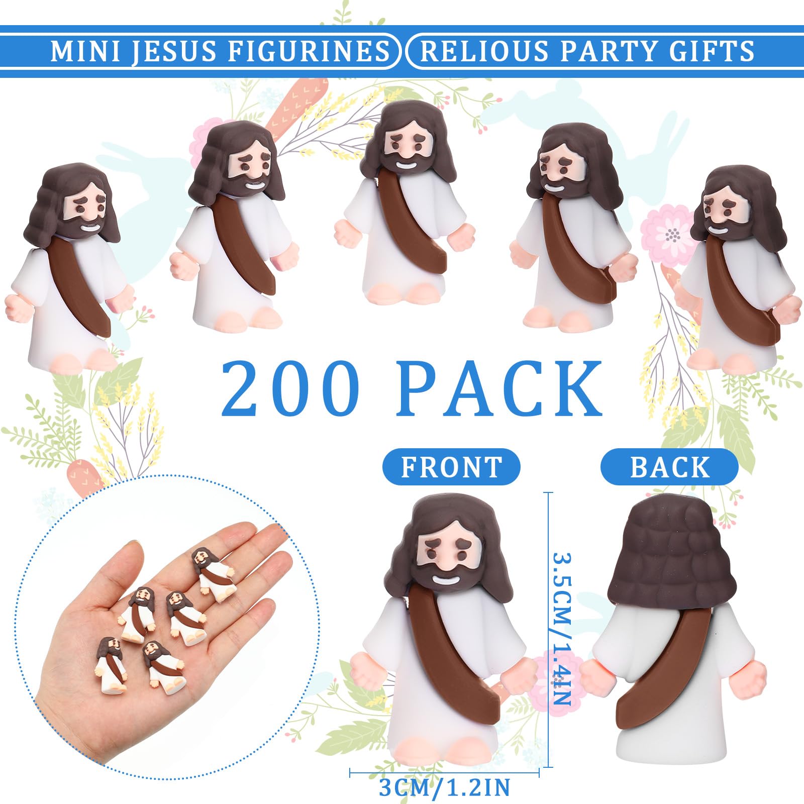Snapklik.com : Barydat 200 Pack Mini Jesus Figurines Bulk Easter Tiny ...