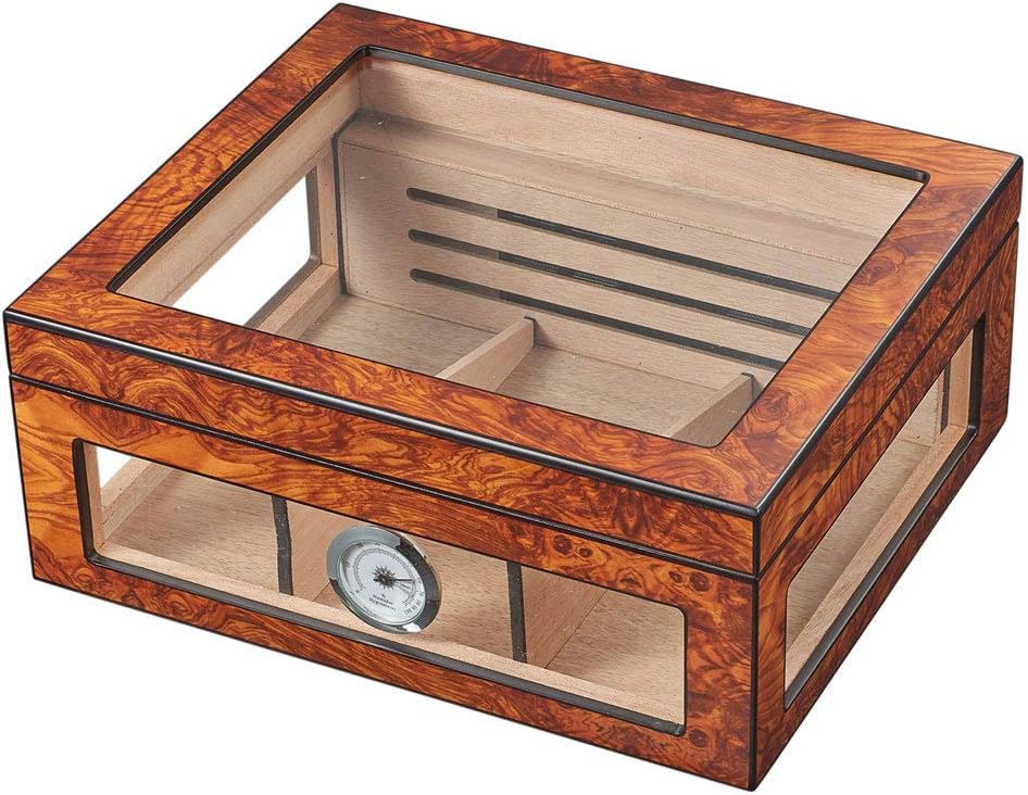 Amazon.com: Visol Lorenzo See-Thru Glasstop Humidor - Holds up to 75 ...