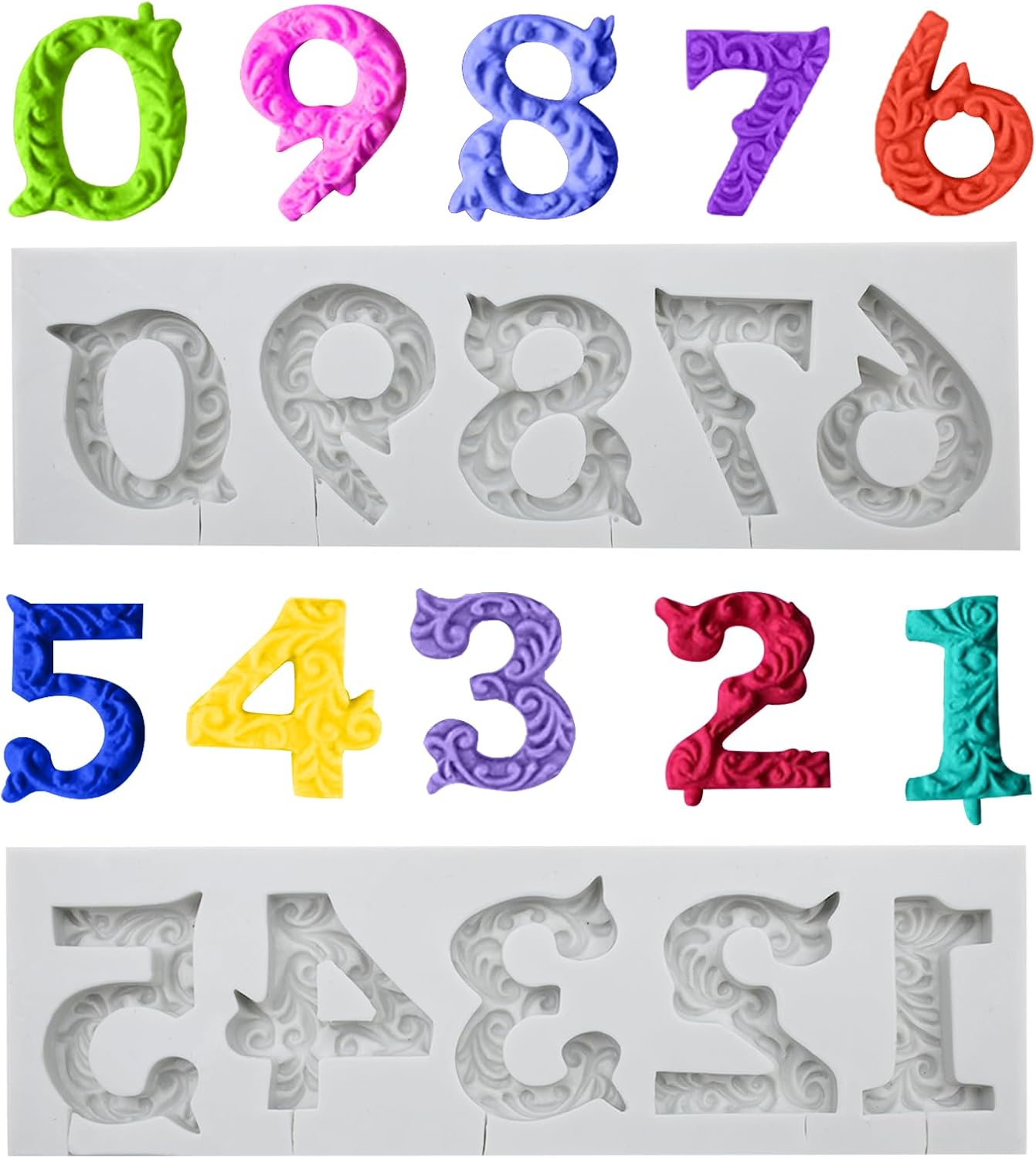 Amazon.com: Joinor 3D Birthday Cake Numbers From 0 To 9 Silicone Mold ...